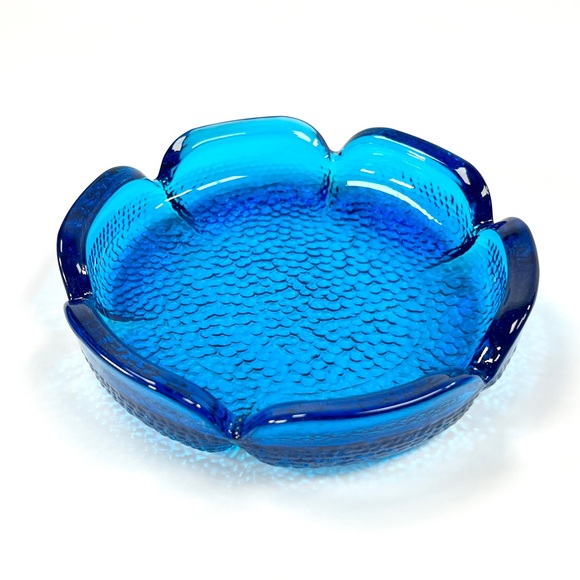 BLENKO | Accents | Vintage Blenko Blue Glass Decorative Ashtray | Poshmark